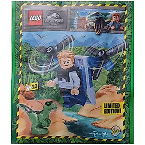 LEGO Jurassic World: Owen Grady Minifigure with Jetpack and Baby Raptor