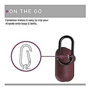 [U] by UAG Compatible with AirPods (1st Gen & 2nd Gen) Case Soft Smooth Silicone Stylish Dot Pattern Protective Cover with Carabiner Keychain, Dusty Rose