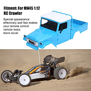 Dilwe RC Car Body Shell, Fernbedienung Pickup Karosserie DIY Modifikation Komponenten for MN45 1:12 RC Crawler, RC Car Body RC Accessories Spare Parts(Blue)