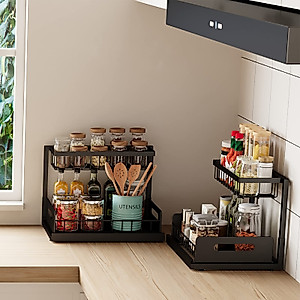 BARTHKIT Under Sink Organizer, 2 Tier Pull Out Under Sink Organizers and Storage, Sliding Kitchen Sink Organizer for Bathroom Kitchen Cabinet Pantry