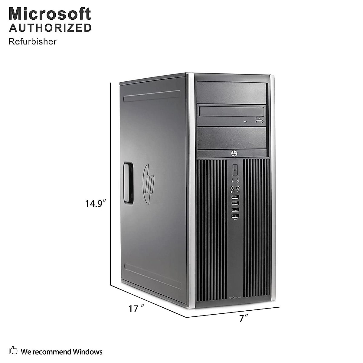 HP Elite 8200 Tower Business Desktop Computer PC, Intel Quad Core i7-2600 up to 3.8GHz, 16G DDR3, 1T, DVDRW, WiFi, BT, DP, VGA, Windows 10 Pro 64 Bit Language Supports English/Spanish/French(Renewed)