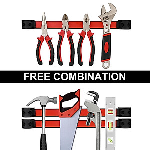 Mayouko 12" Magnetic Tool Holder Strip, 6 Packs, Metal Magnet Tool Organizer Bars for Garage, Workshop, Magnetic Strip for Tools