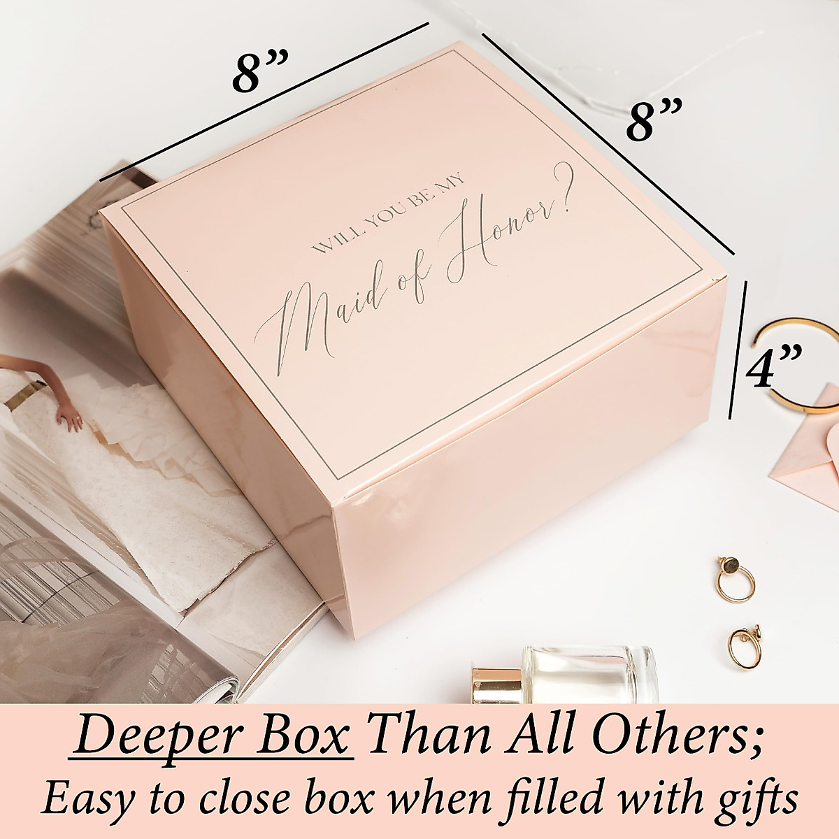 Bridesmaid Proposal Box Set of 6 I 5 Pink Will You Be My Bridesmaid Boxes & 1 Will you Be My Maid of Honor Gifts Box I Bridesmaid Boxes for Proposal I Bridesmaid Gift Box for Bridesmaid Proposal Gifts