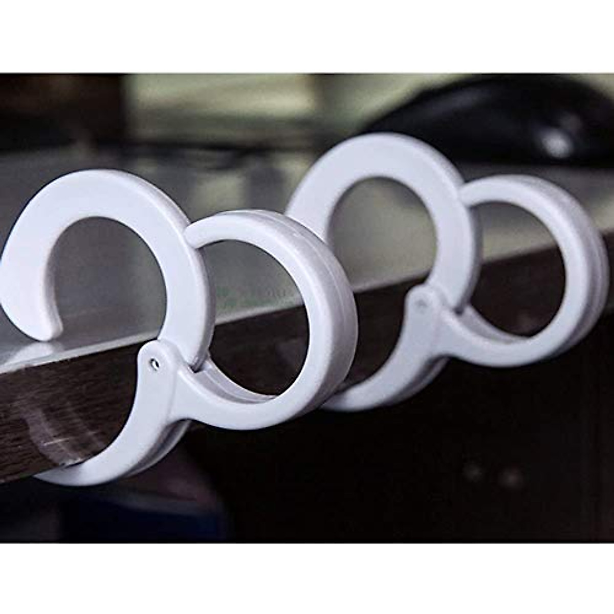 White Hanging Hooks, Multi-Purpose Hanging Hooks Hangers,Table Edge Hook,Hook Clip,Hanging Clips Hook,Windproof Hook, for Home, Office, Workshop, Exhibition(6 PCS, White)