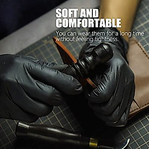 Amozife Disposable Nitrile Exam Gloves, 100 Pack X-Large Latex Free Non Sterile Black Glove for Medical, Cooking, Food Prep, Cleaning