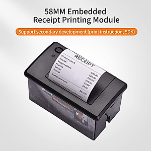 HUIOP Thermal Receipt Printer,Embedded Thermal Receipt Printer 58MM Mini Printing Module Low Noise with USB/RS232/TTL Serial Port Support ESC/POS Commands for Weighing Apparatus Cash Register