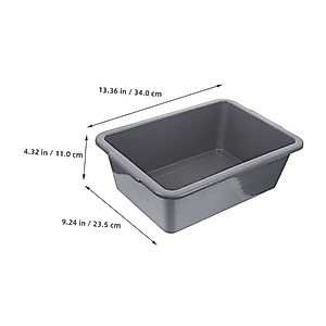 Levemolo 2pcs Box Storage Basket Washing Basin Tub Large Bus Tubs Restaurant Wash Basin Food Washing Bowl Utility Bus Tub Rectangular Bus Tubs Food Service Bus Dish Wash Basin Pp Grey