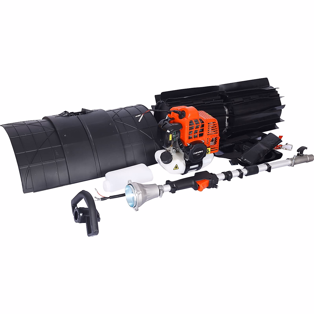 Gas Power Snow Sweeper Broom Handheld,1700W Hand Held Walk Behind Sweeping,for Cleaning Driveway,Lawn,Pavements,Garden,Outdoor Clean Tool,EPA,52CC 2-Stroke,27.2x10.4,Orange