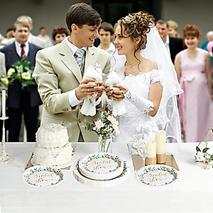 QIFU Bridal Shower Decorations Party Tableware - Pink and Gold Floral Paper Plates,Dessert Plates,Napkins and Forks Sets for 24 Guests, Celebrate the Bride-to-be Bachelorette Party Supplies