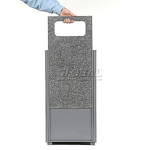 Global Industrial Stone Panel Trash Weather Urn, 13-1/2" Square X 35" H, Gray