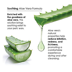 Otiderm Ear Cleansing Solution with Aloe Vera for Dogs & Cats, Anti-Irritant Formula with Neutral pH and Aloe Vera, Deodorize & Gently Clean - 8 fl oz