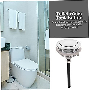 DOITOOL Toilet Button Old Fashioned Kit Water Tank Push Button Toilet Water Valve Button Single Toilet Water Tank Button Single Toilet Button Single Push Button Silver To Pump Water Abs