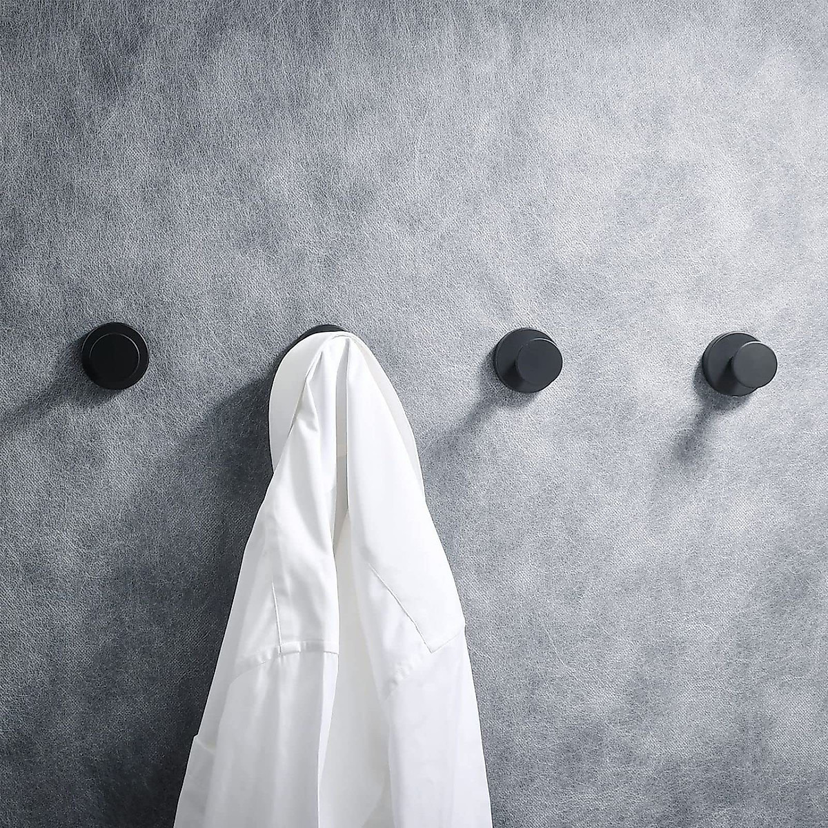 MENEAU Coat Hooks Punch Free Round Hook Stainless Steel Bathroom Clothes Hook Bedroom Hook Home Decor Storage Hook Black 1Pcs