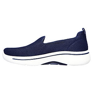 Skechers Women's Go Walk Arch Fit-Grateful Sneakers, Navy/White, 10