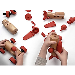 SWOODZ Wooden Toy Vehicles, Take Apart Plane, Assembly Wooden Toys, Wooden Plane, STEM Learning Gifts for 3 4 5 6 Year Olds, Kids, Toddlers, Boys, Girls, Children