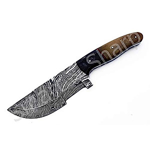 Smart & Sharp Custom Handmade Damascus Steel Hunting Knife/Tracker Knife AA-17133 (Colored Bone and Wood)