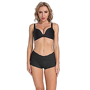 Black Lace Boyshort Underwear For Women Open Croth Booty Cheekcy Lacy Panties Sexy Lingeries Plus size Pack of 3