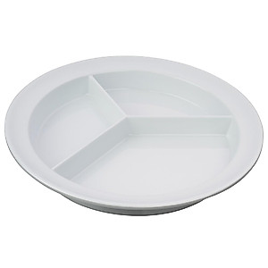Sammons Preston Partitioned Scoop Dish, Melamine Divided Plate for Kids, Elderly, and Disabled, Divided Sections for Portion Control and Easy Scooping Walls for Limited Mobility, Adaptive Plate, Model:55502