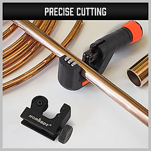 HORUSDY Pipe Cutter | Tubing Cutter 3/16" - 2"O.D | Mini Tubing Cutter 1/8" - 7/8" | Copper Pipe Cutter Tool with Deburring Tool, Copper Cutter, for Copper, and Thin Stainless Steel Tube