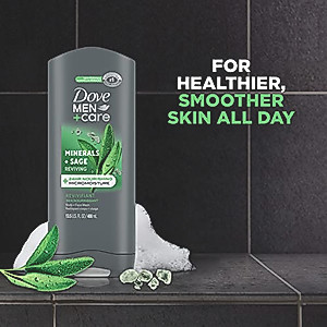 DOVE MEN + CARE Reviving Minerals & Sage Body and Face Wash with 24-Hour Nourishing Micromoisture Technology Body Wash for Men, 13.5 oz