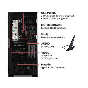 YEYIAN Gaming PC Yari II - Intel i5 12400F, GeForce RTX 4060 Gaming Computer Desktop, 512GB NVMe SSD + 2 TB HDD, 16GB DDR4 3200MHz RAM, 650W Gold PSU, Prebuilt Win 11 Home PC, Liquid Cooler, VR Ready