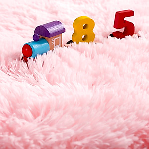 Noahas Fluffy Bedroom Rug Plush Fuzzy Rugs for Kids Room Living Room, Soft Shaggy Nursery Rug Furry Floor Carpet Modern Indoor Bedroom Decor for Boys Girls Room, 2x3 Feet, Pink