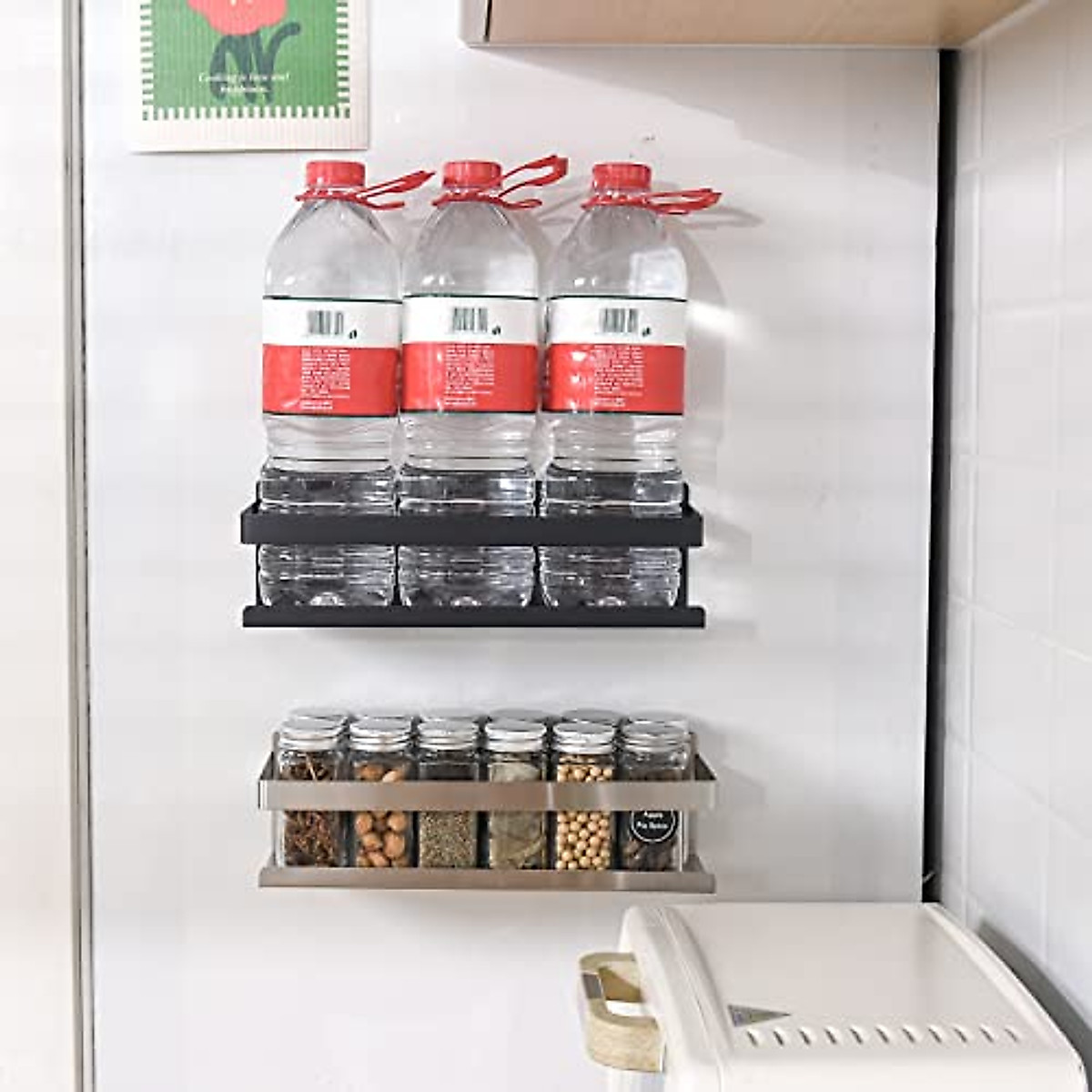 Yoniccal Magnetic Spice Rack for Rrefrigerator Magnet Fridge Spice Rack for Kitchen Home Organization and Storage