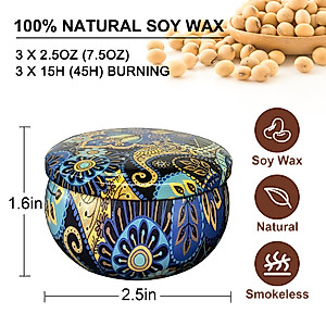 Gadojuewo Scented Candles Set for Women,3 Pack in All 7.5Oz（3 * 2.5） Natural Soy Wax Aromatherapy Candle,45H Burning Long Lasting Candles,Gift for Mom on Mother's Day,Birthday.