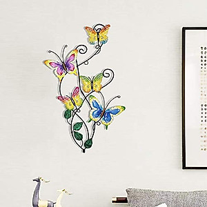 Juegoal 28 Inch Butterfly Garden Stake Decor Metal Wall Art Decoration, Mothers Day Ideal Gifts for Mom, Yard Outdoor Ornaments