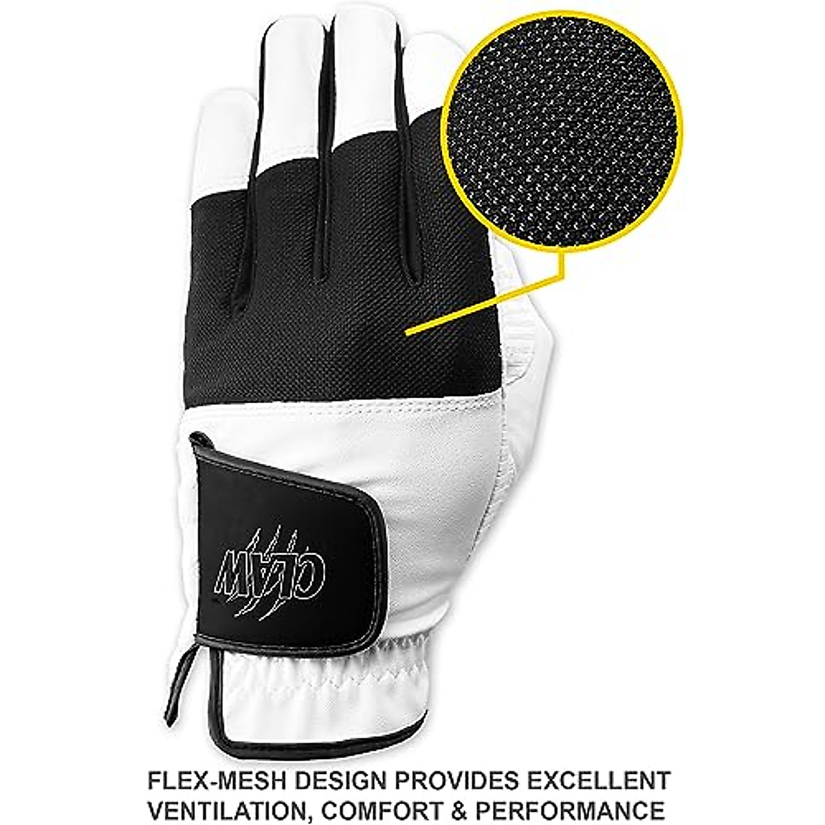 CaddyDaddy Claw MAX Golf Gloves for Men | Flex-Mesh Design | Traditional Fit Feels Like Leather | Lasts 3-5 Times Longer Than Leather | Silicone-Web Coating for Maximum Grip | Washable | LH-XL