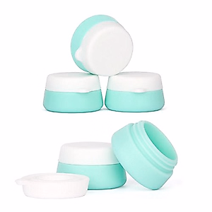 BlueSunshine Silicone Cosmetic Containers Cream Jar with Sealed Lids, 3 Pieces - Food Grade Silicone - BPA Free - Great for Travel, Home and Outdoor (10ml Cream Jars)