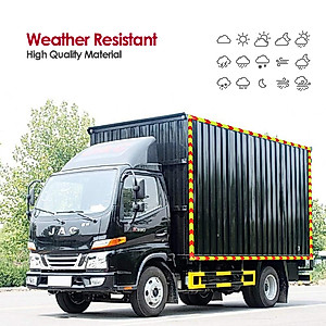 JCXJ 2in x 50 FT Reflective Tape of Red & Yellow Arrow Caution Waterproof High Visibility,Hazard Caution Warning Adhesive Tape Outdoor for Floor Marking, Trailers, Trucks, Cars，Boats