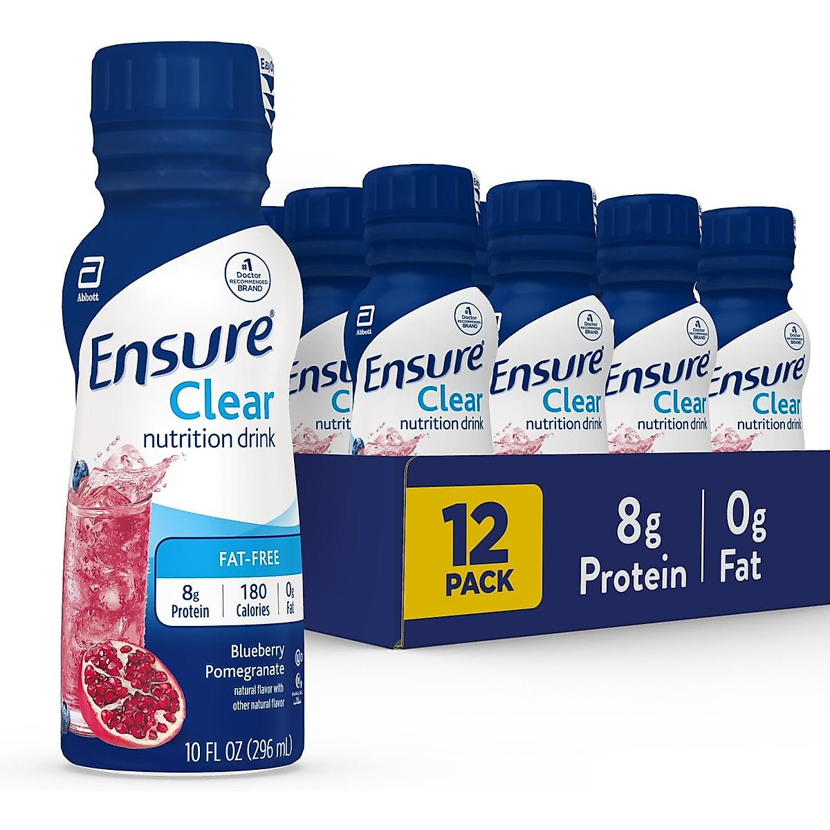Ensure Clear Blueberry Pomegranate Nutrition Drink, Fat Free, 12 Pack