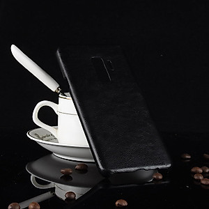 Phone Case for Samsung Galaxy S9 Plus Case, [PU Leather]+[Hard Plastic] for Samsung Galaxy S9 Plus Protector Case, Non-Slip Shockproof for Samsung Galaxy S9 Plus Phone Cover Black