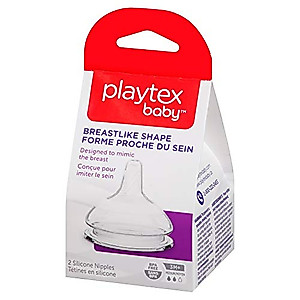 Playtex Breast-Like Nipple, Medium Flow, 2-Count
