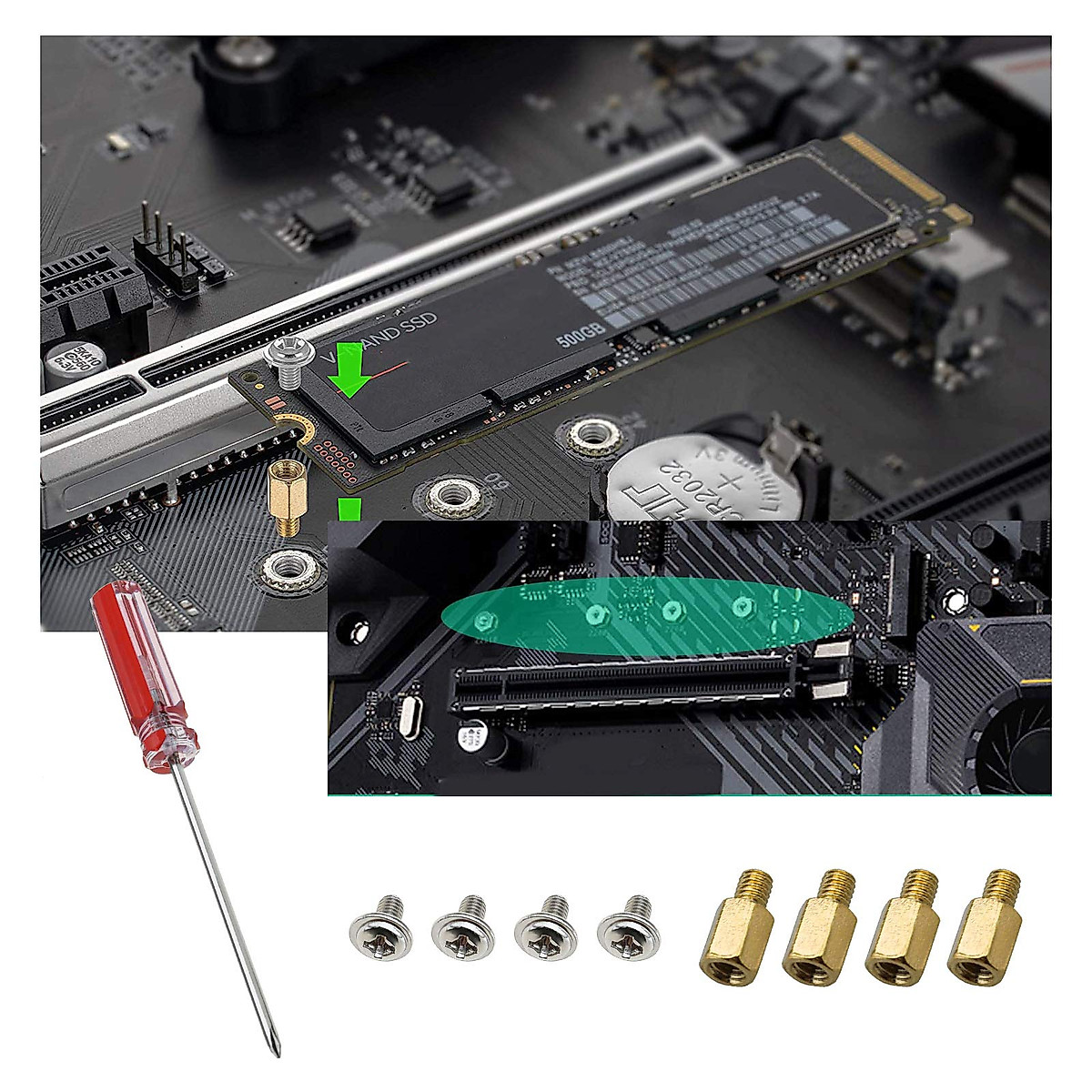 Create idea PC Case Motherboard Screws Kit, M3x6x4mm Brass Standoffs M3x5mm Screws with Screwdriver for Hard Drive Computer Case Motherboard