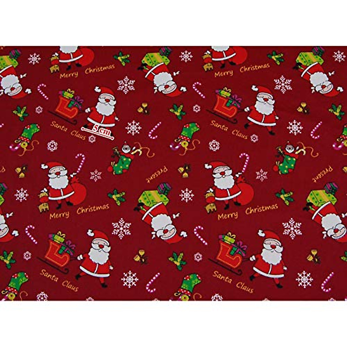 PHEZEN 10 Pieces Christmas Cotton Fabric Bundles, Sewing Square Fabric Scraps Quilting Fabric Squares Assorted Christmas Patterns Cotton Patchwork for DIY Craft Christmas Party Supplies, 25 x 25 cm