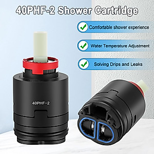 40PHF-2 Pressure Balance ​Cartridg, 40mm Shower Faucet Cartridge Replacement, Compatible with Tub/Shower Faucet Valve