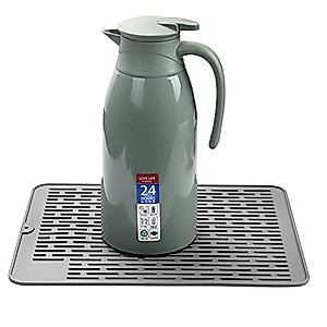 Olodeer Silicone Dish Drying Mat - 16"x12" - Kitchen Counter Mat,Dish Draining Mat,Sink Mat,Dishwasher Safe,Heat Resistant,Eco-Friendly.Dark Grey