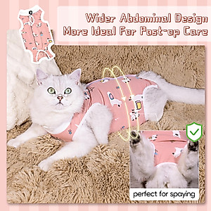 Purrpurrpets 2 Pack Cat Spay Recovery Suit Female, Breathable Cat Onesie for Cats After Surgery Female, Kitten Surgery Recovery Suit for Abdominal Wounds