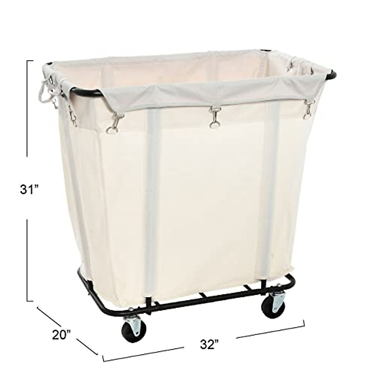 Household Essentials, Black Commercial Laundry Cart