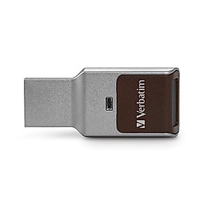 128GB Fingerprint Secure USB 3.0 Flash Drive with AES 256 Hardware Encryption – Silver