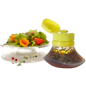 Portable Salad Dressing Containers set of 3- Silicone Squeeze Bottle Leak Proof Cap Kitchen Tool Mini Food Storage Containers Small Dip Condiment