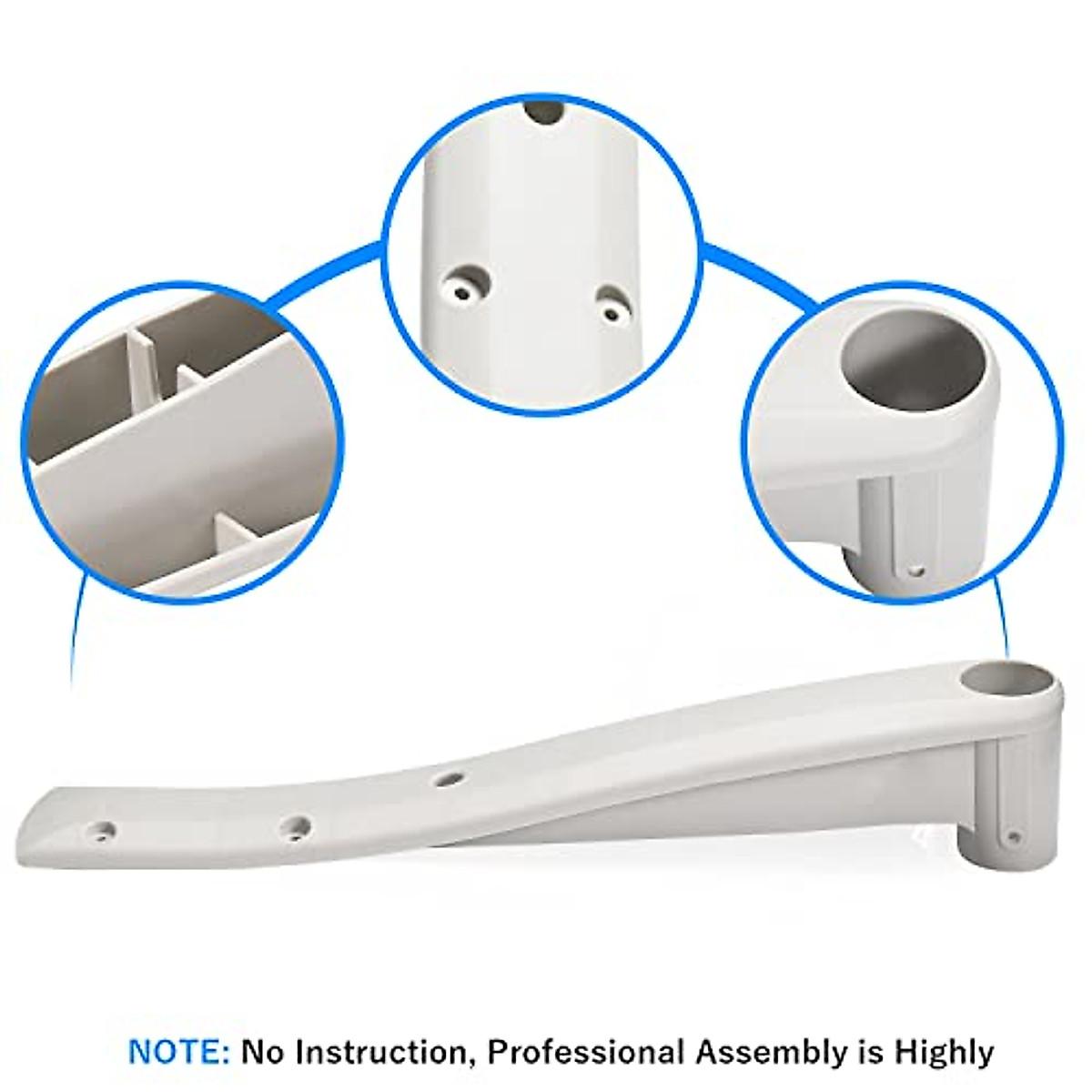 Deck Support 160-0001PG for Above Ground Swimming BiltMor ladders or Pool Steps (Pearl Gray) - 2Pack