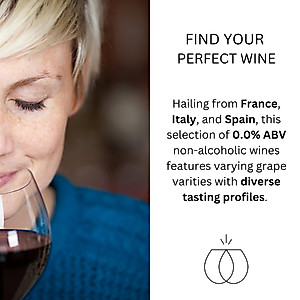 Non-Alcoholic Red Sampler - Five (5) Bottles 750ml Each - Featuring Elivo Cardio Red, Lussory Red, Le Petit Merlot, Princess Rosso Dry, and Tautila Tinto (Spain, Italy, France)