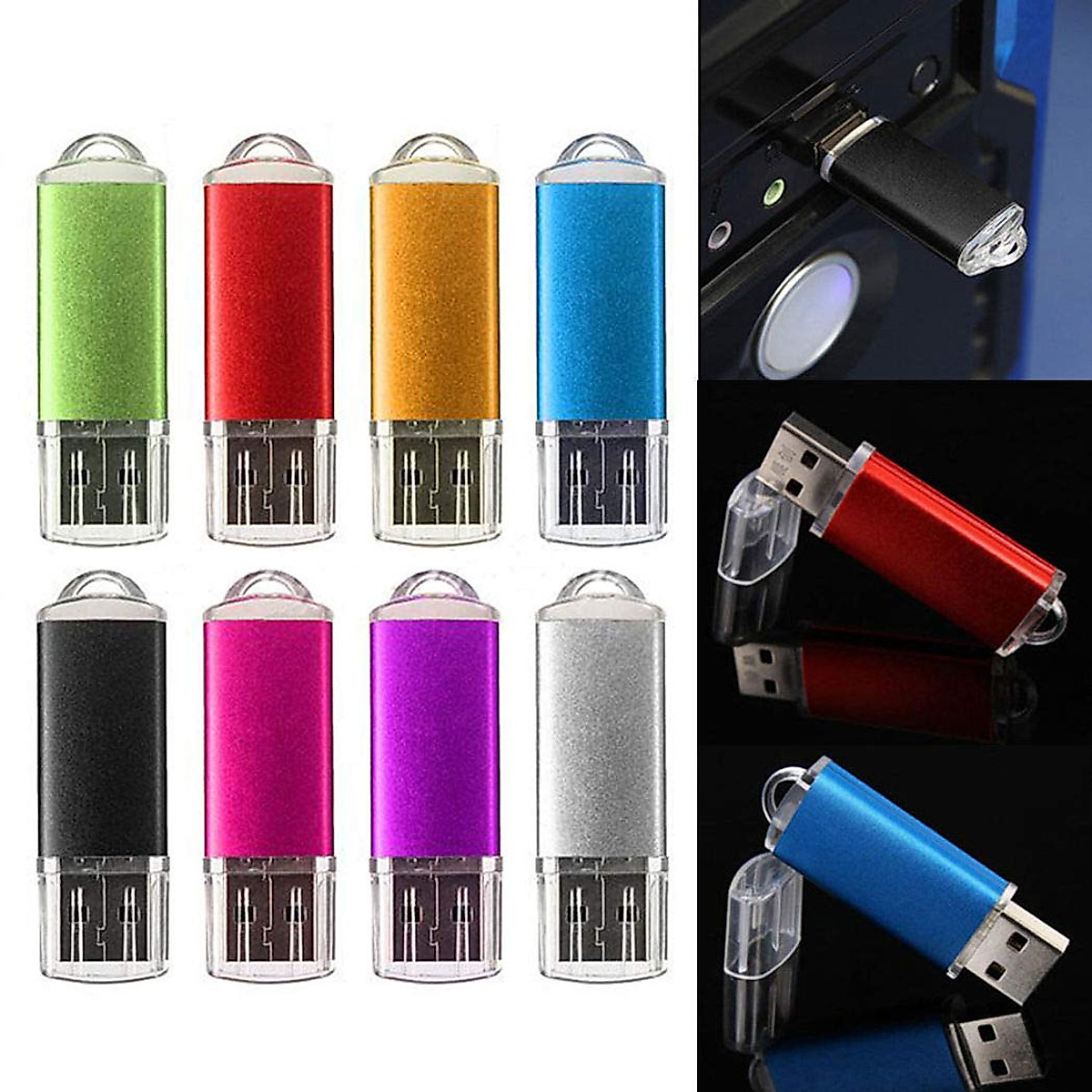 64GB-8MB USB Flash Drive 10 Pack USB 2.0 Memory Stick Thumb Drive Jump Drives USB Stick (10X 128MB)