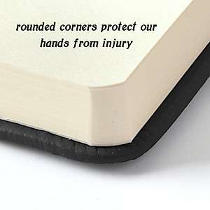 5" x 5" Square Handy Pocket Hardcover PU Leather Sketchbook,58 Sheets 150 GSM Beige Dowling Paper, Acid Free Art Sketch Book Artistic Drawing Painting Writing Paper for Beginners Artists.Black