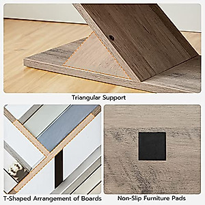 HOOBRO Tree Bookshelf, 9-Tier Bookcase Wooden Shelves, Floor Standing Storage Rack, for Display of CDs, Books in Living Room, Home Office, Wood Storage Rack for Bedroom, Greige BG08SJ01G1