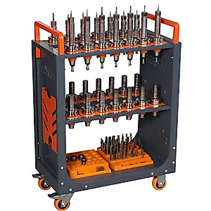 LYREIGN Mobile CNC Tool Storage Cart, CNC Tool Holder Utility Carts with Wheels, CNC Trolley is Suitable for Warehouses Storehouse Factory Garage