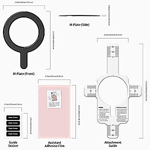 Sinjimoru Ring Magnetic Plate for Stickers, Slim Plate for MagSafe Charger & MagSafe Accessories for All Smartphones & iPhone 12/13 and 14 Series. M-Plate Black